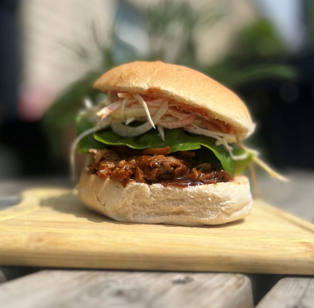 Slow Roasted BBQ Pulled Pork Bun - The Fuzzy Duck Food Company