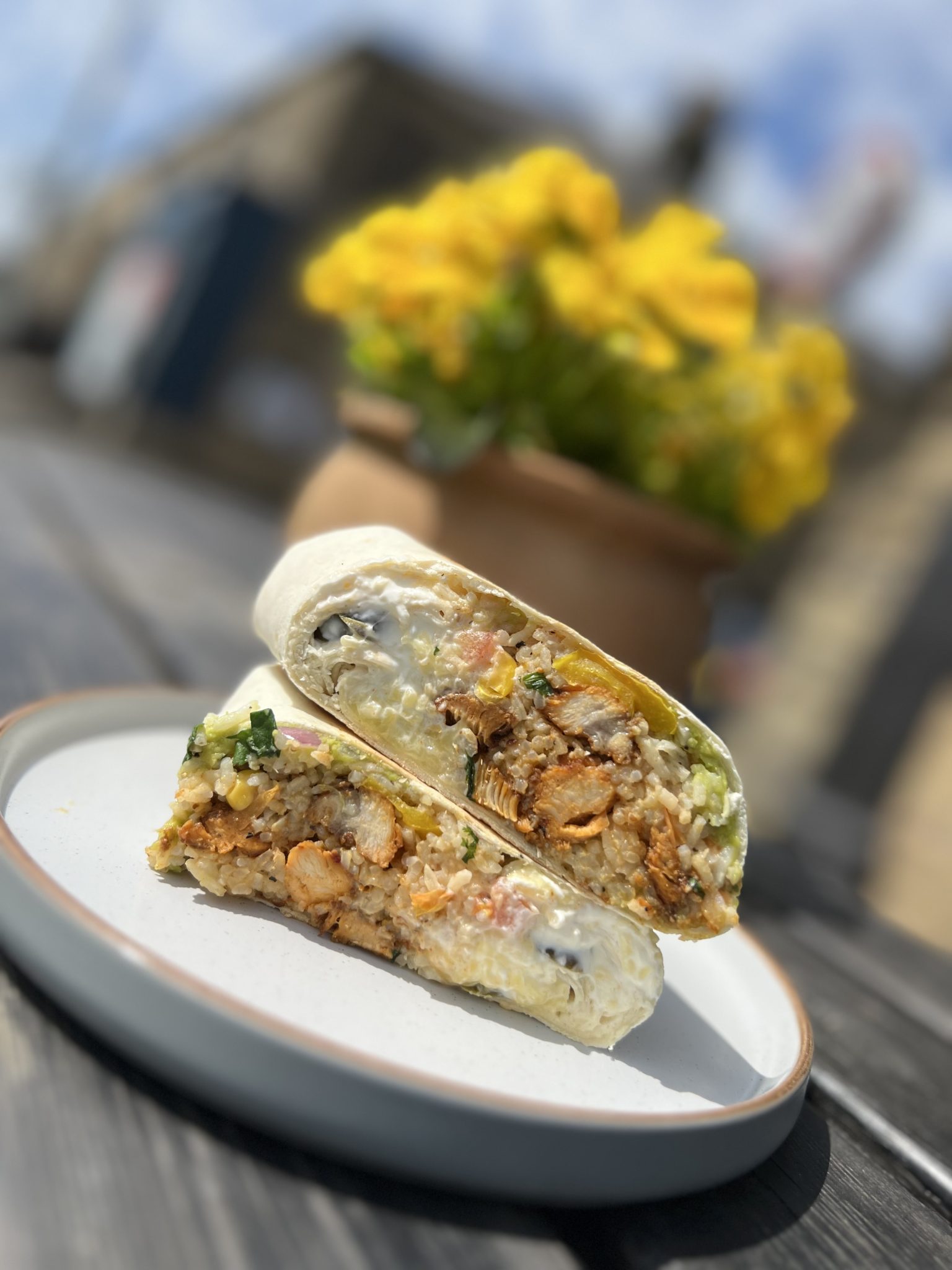 The Fajita Chicken Burrito - The Fuzzy Duck Food Company